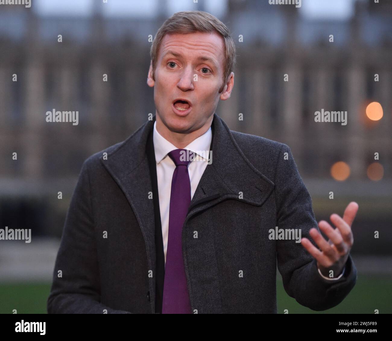 London, UK. 13th Feb, 2024. Housing Minister Lee Rowley is being ...