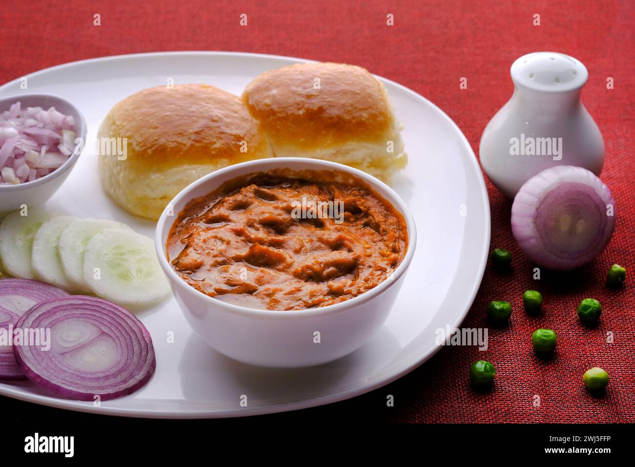 Pav bhaji is a fast food dish from India consisting of a thick ...