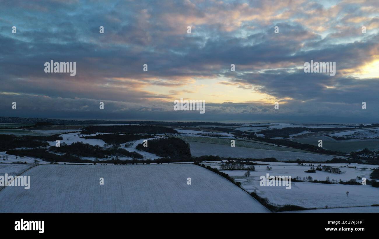 Aerial footage captures stunning snow hi-res stock photography and ...
