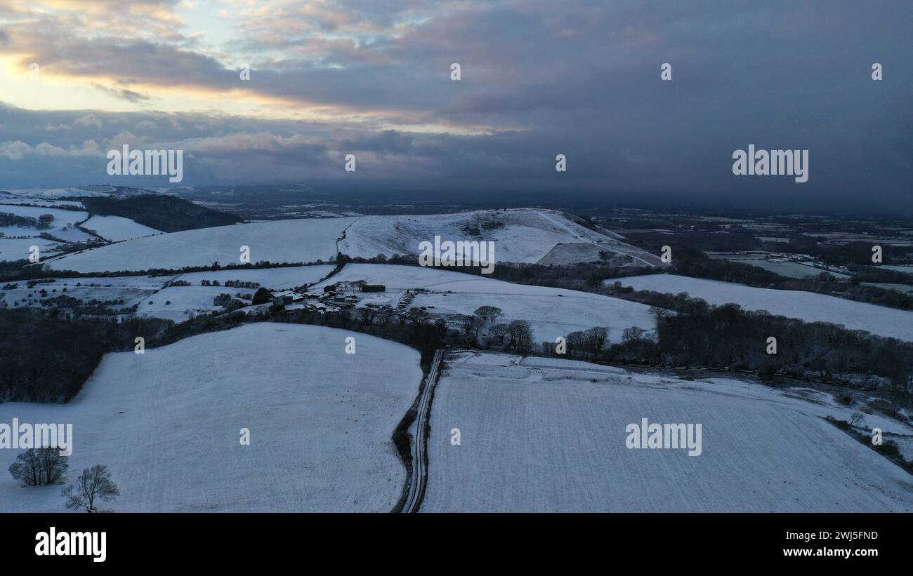 Aerial shots of Snow covered landscape Stock Photo - Alamy