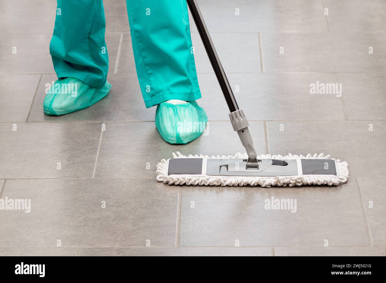 Floor care and cleaning services with washing mop in sterile operating ...