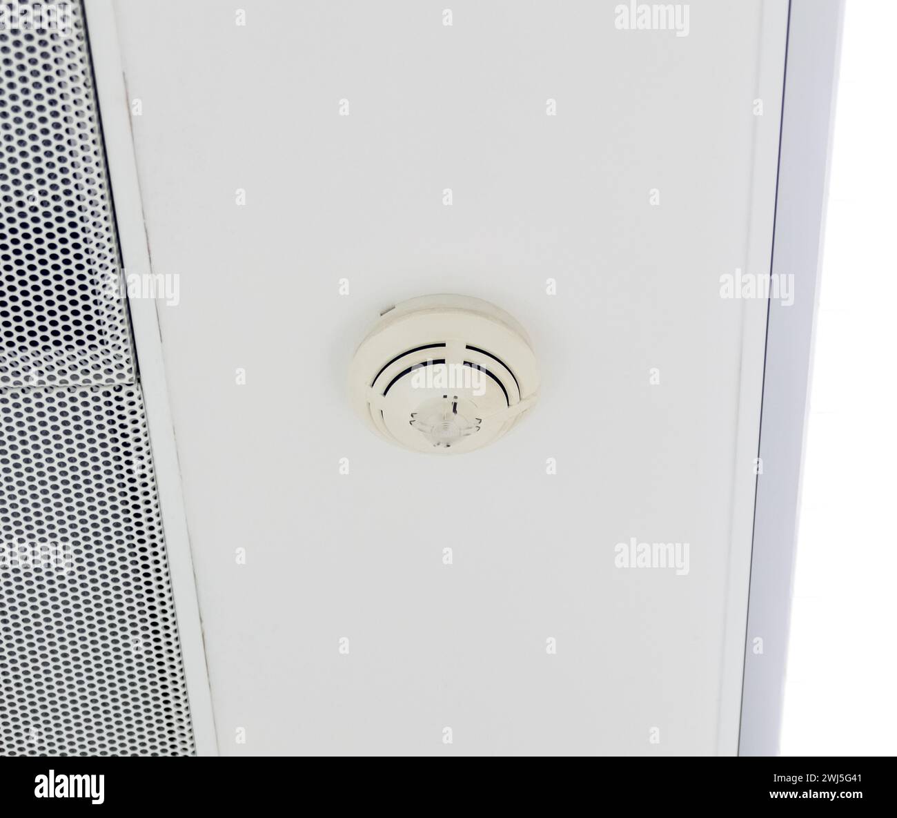 Smoke detector on light background at office Stock Photo - Alamy