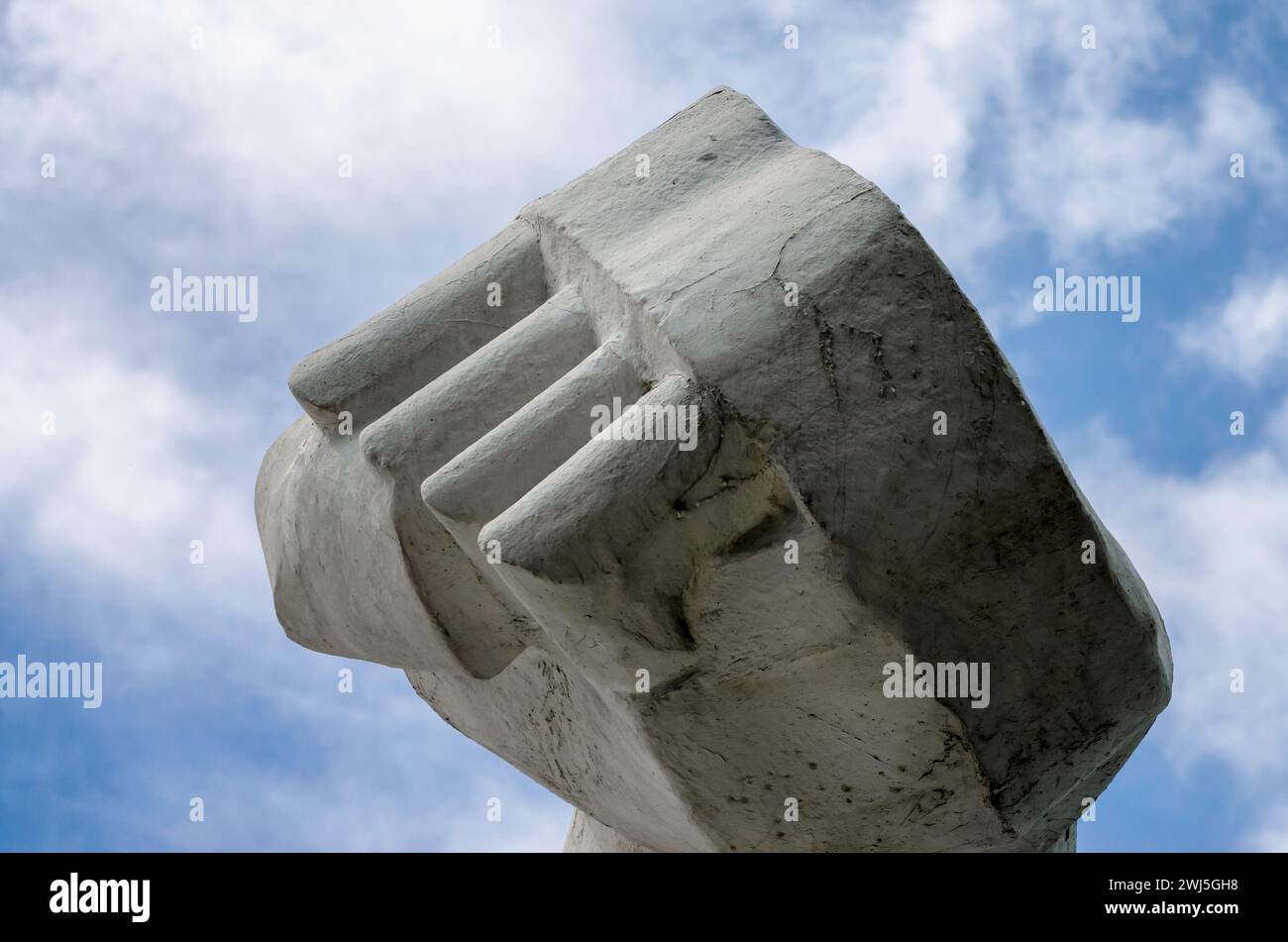 Stone fist hand antique sculpture Stock Photo - Alamy