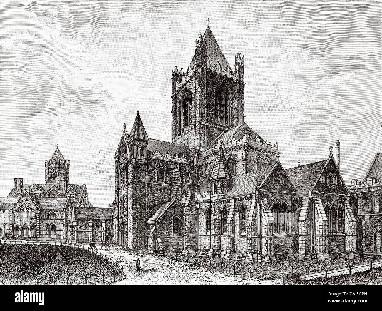 Christ Church Cathedral, Dublin, Republic of Ireland. Europe. Three ...
