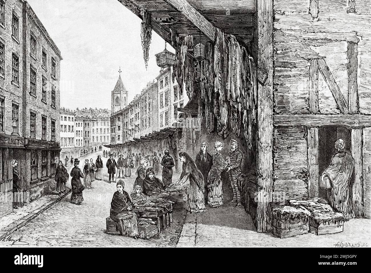 Street in the historic center of Liberties, Dublin, Republic of Ireland ...