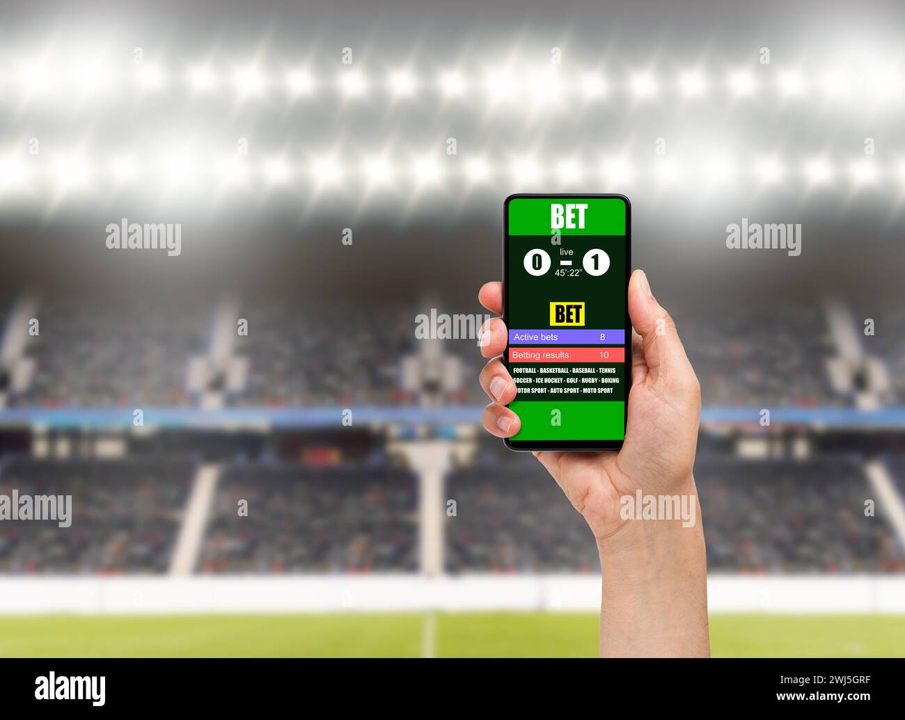 Mobile phone shows betting hi-res stock photography and images - Alamy