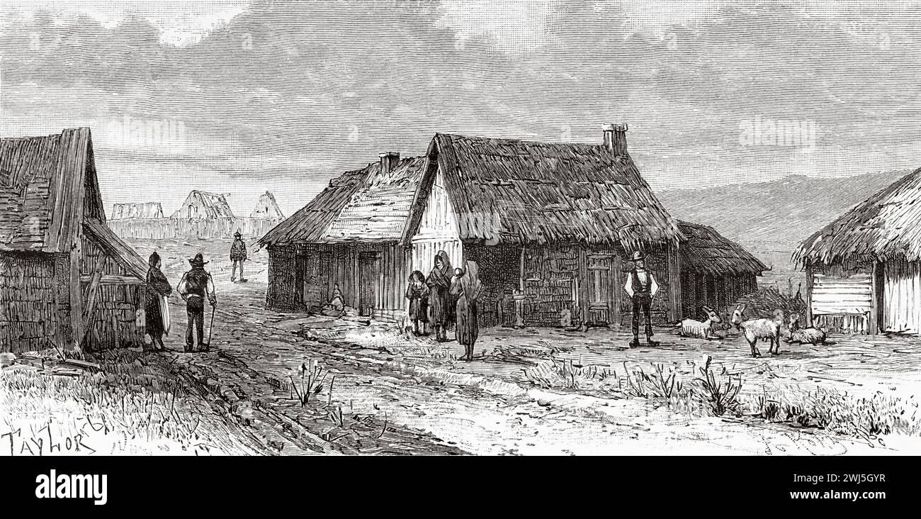 Land League Huts, County Carlow. Republic of Ireland. Europe. Three ...