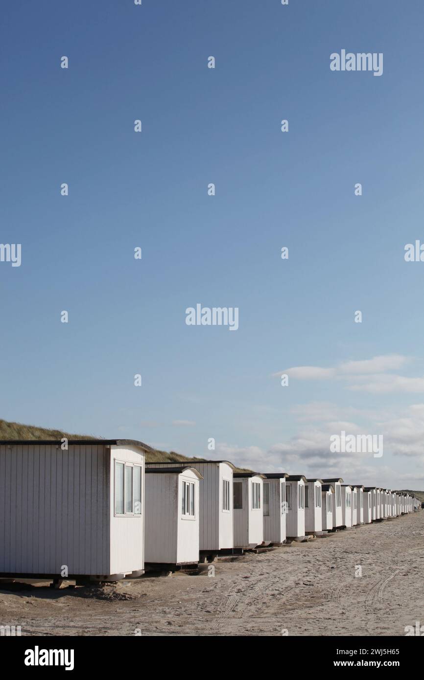 Beach huts in Lokken, Denmark Stock Photo - Alamy