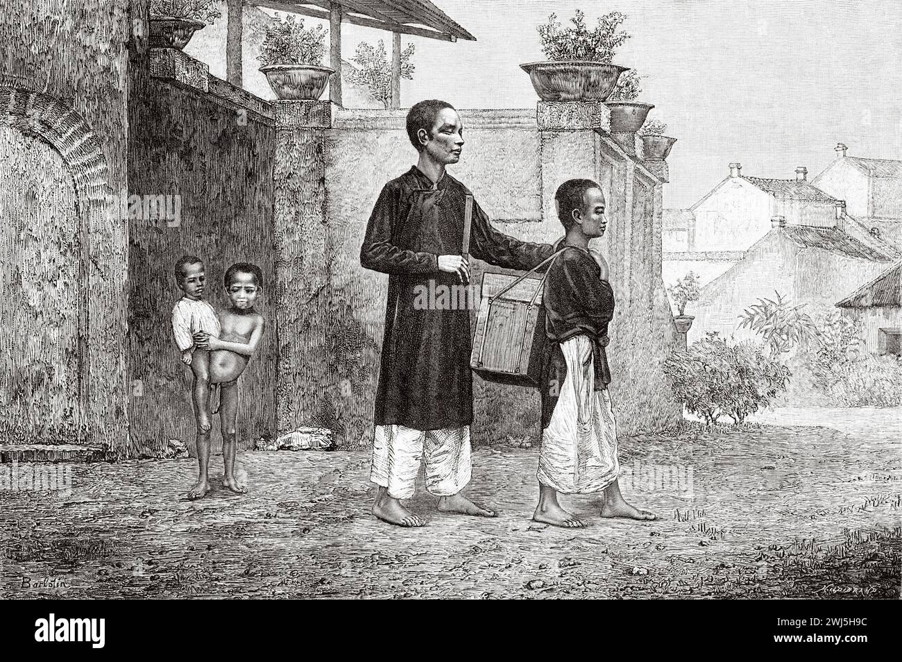 A traveling wizard. Tonkin, French Indochina. Vietnam, Asia. Thirty ...