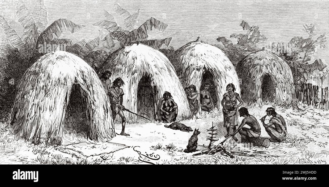 Toba Indian Huts, Bolivian Chaco. Bolivia, South America. Journey to ...