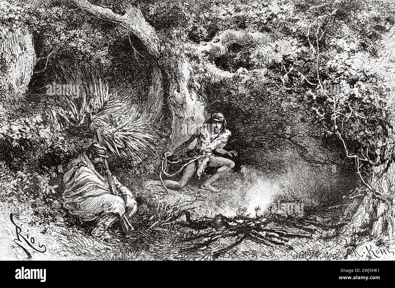 Toba indian prisoner escapes from captivity, Bolivian Chaco. Bolivia ...