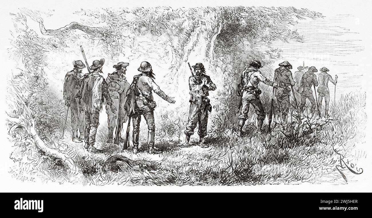 The members of the expedition part ways, Bolivian Chaco. Bolivia, South ...