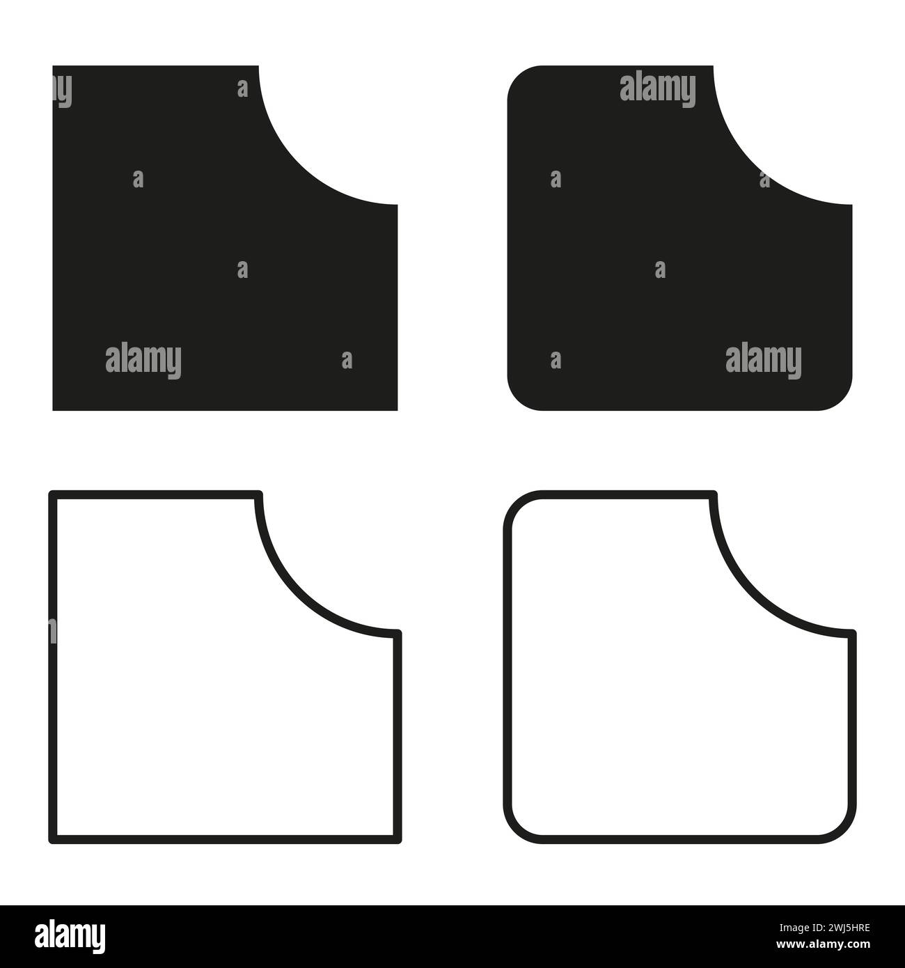 Minimalist Black and White File Icons. Vector illustration. EPS 10 ...