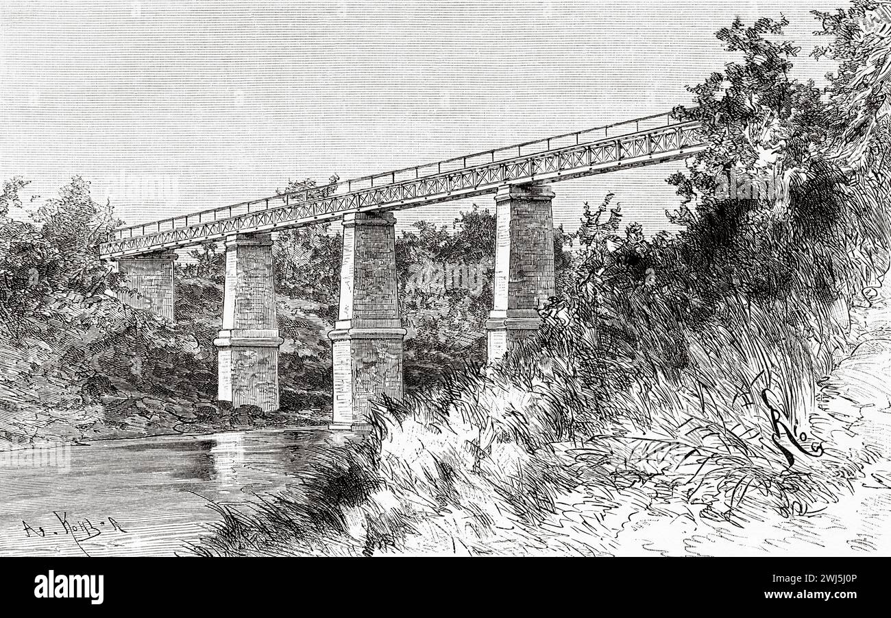 The Gallieni Viaduct, Guinea. Africa. Two campaigns in French Sudan ...