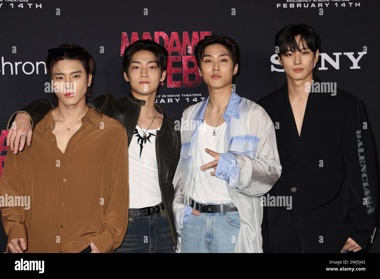 The Boyz, Eric, Kevin, Jacob, Juyeon 02/12/2024 The World Premiere of “Madame Web” held at the ...