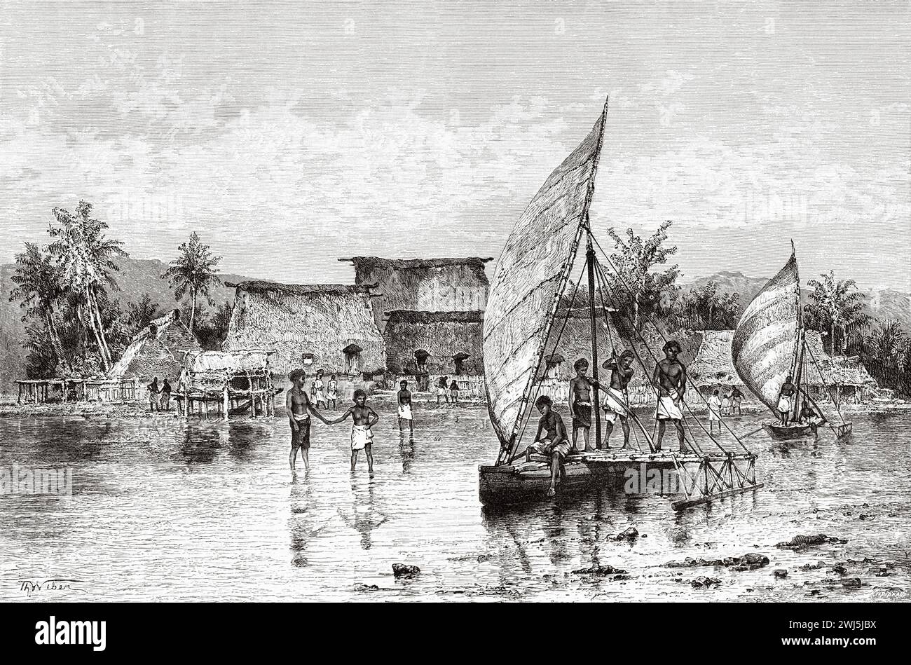 Traditional Fijian canoes, Fiji island, Oceania. Travel to the Fiji ...