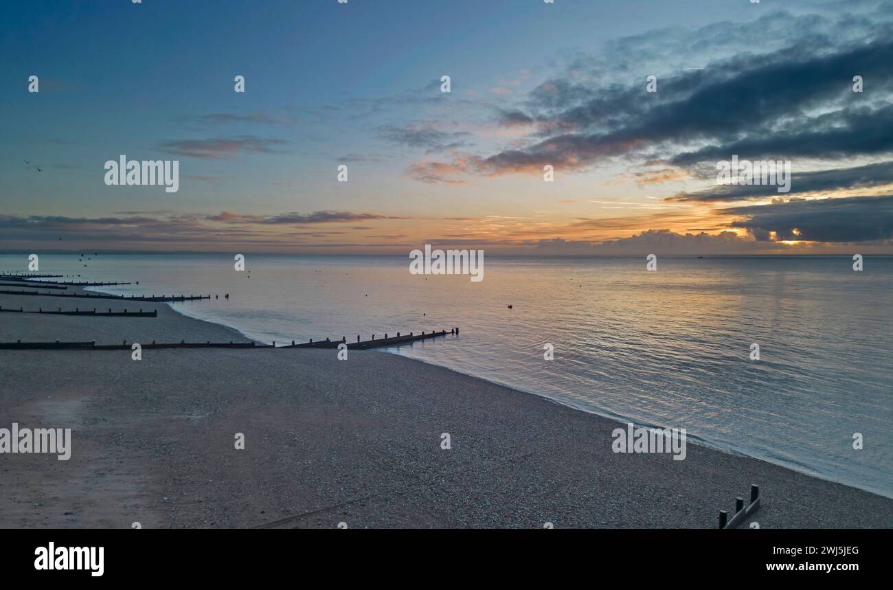 aerial view of dawn at selsey on the west sussex coast Stock Photo - Alamy