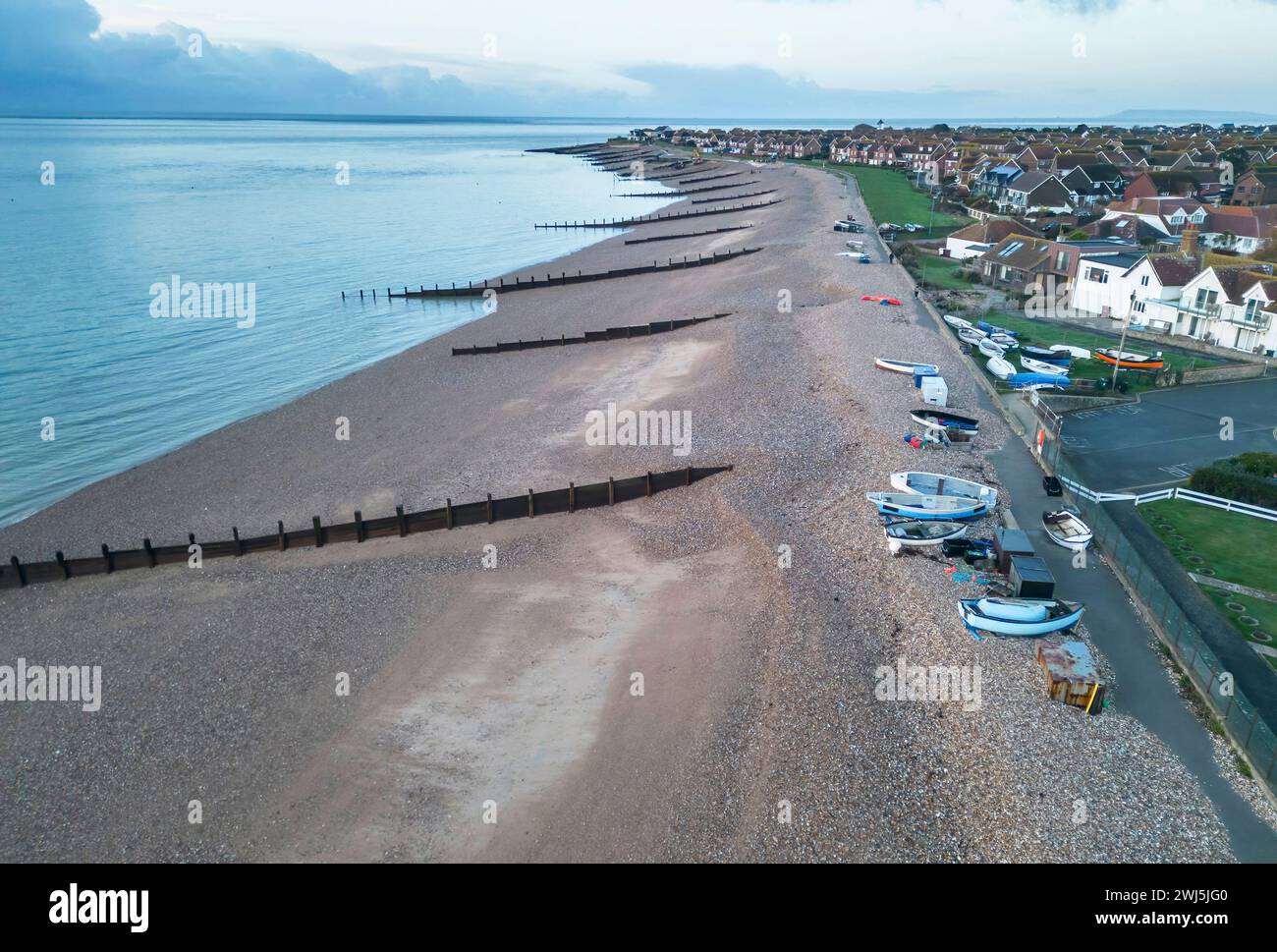 aerial view of the east beach at selsey on the west sussex coast Stock ...