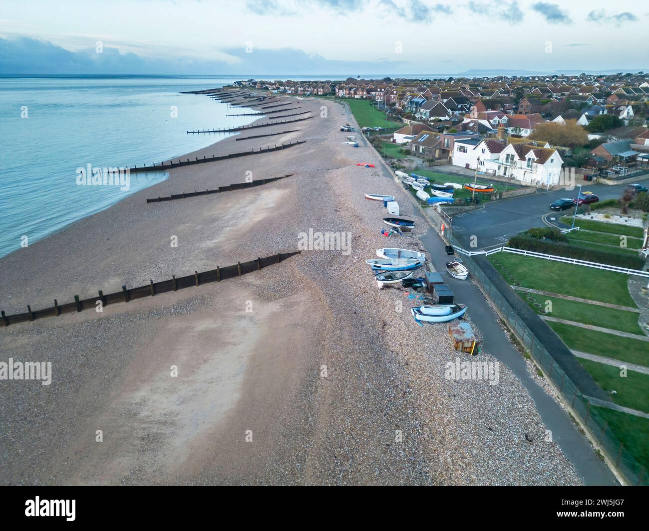 aerial view of the east beach at selsey on the west sussex coast Stock ...