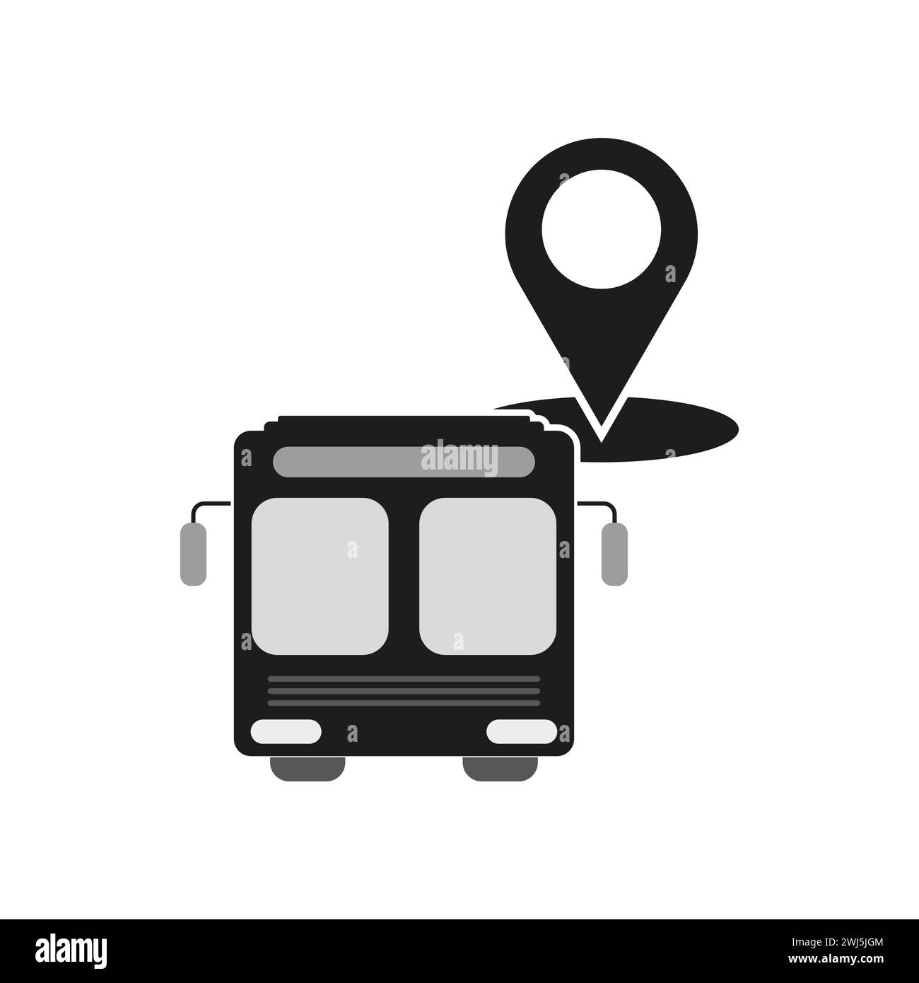 Bus stand location icon. Address symbol. Vector illustration. EPS 10 ...