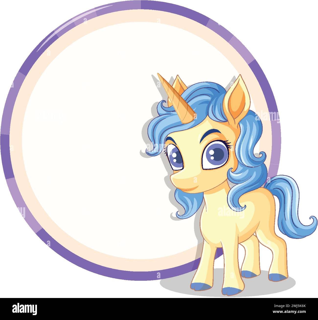 Vector graphic of a cute, smiling unicorn character Stock Vector Image ...