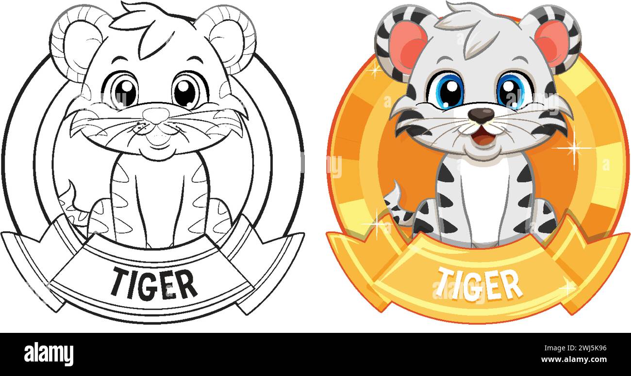 Two styles of a cartoon tiger mascot design Stock Vector Image & Art ...