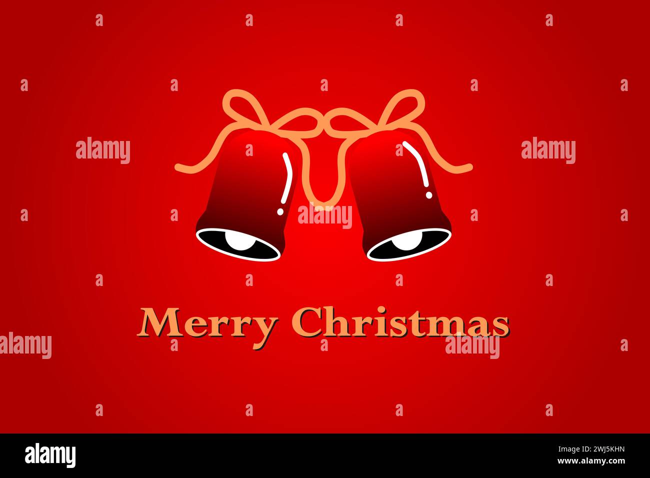 Merry Christmas simple background. Red Christmas Jingle bells with ...
