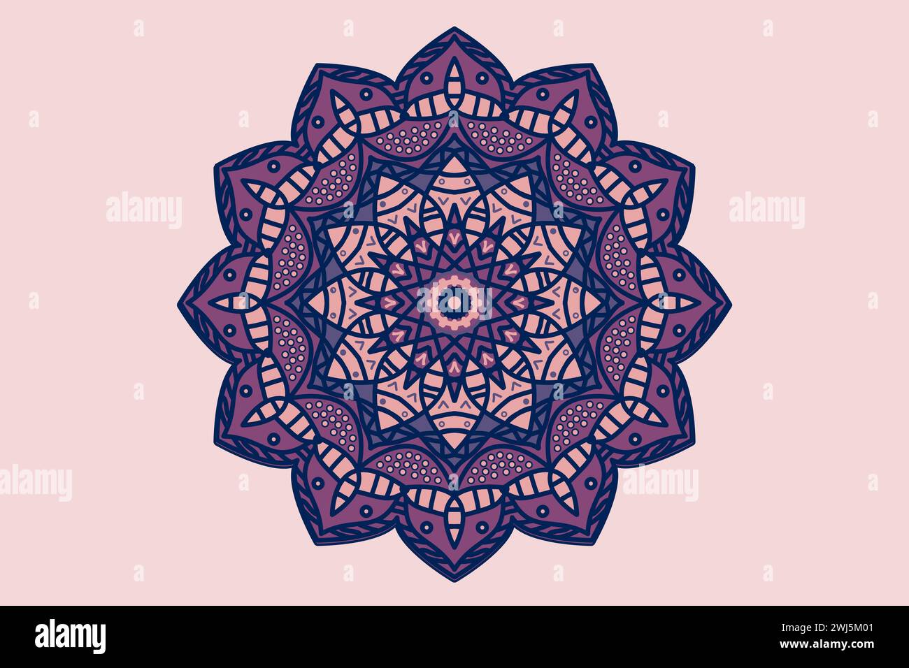 Purple mandala circle design. Mandala with floral patterns. Decorative ...