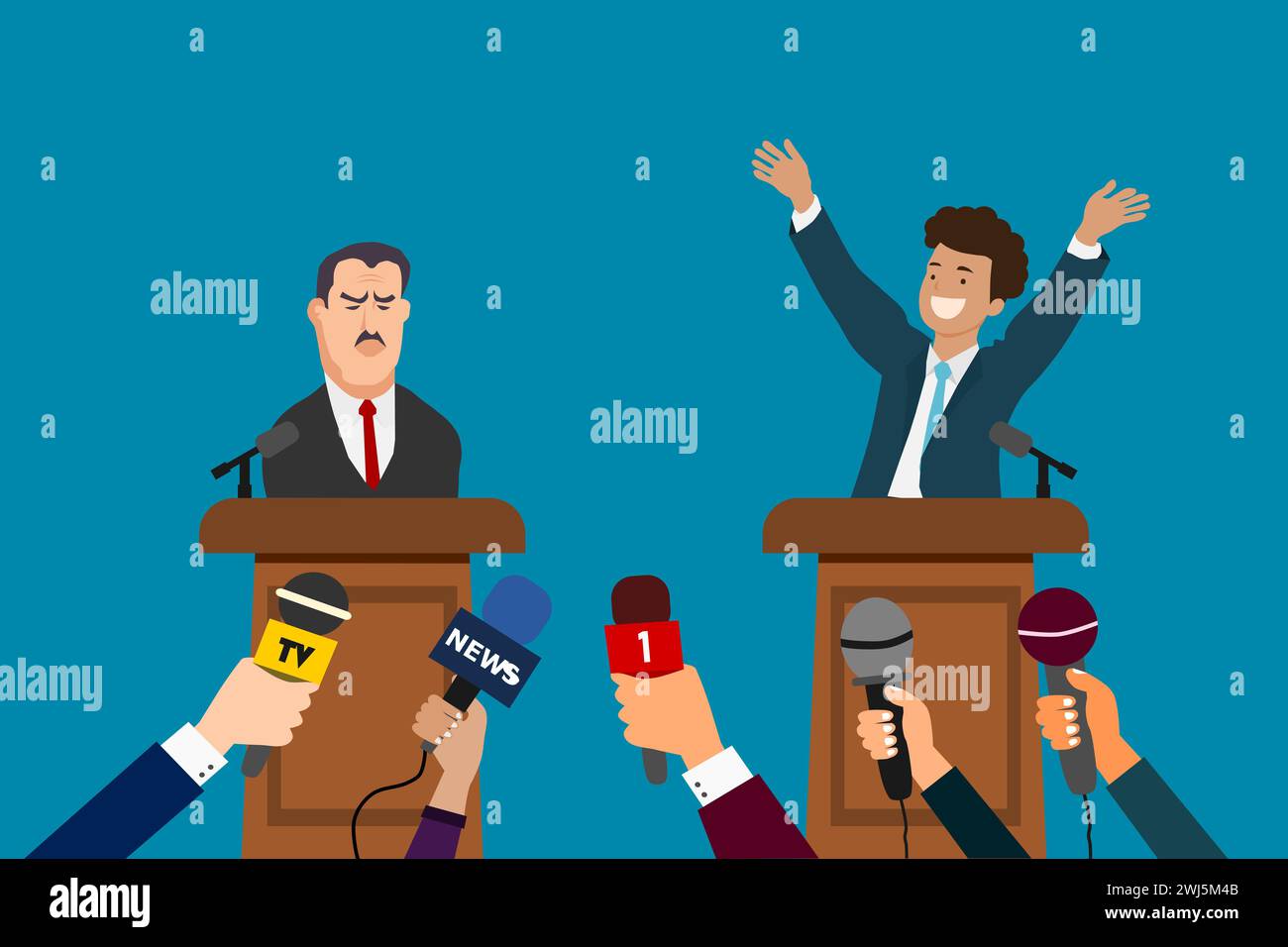 Presidential press conference Stock Vector Images - Alamy