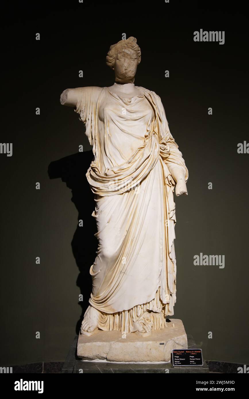 Hera Statue in Antalya Archeological Museum, Antalya City, Turkiye ...
