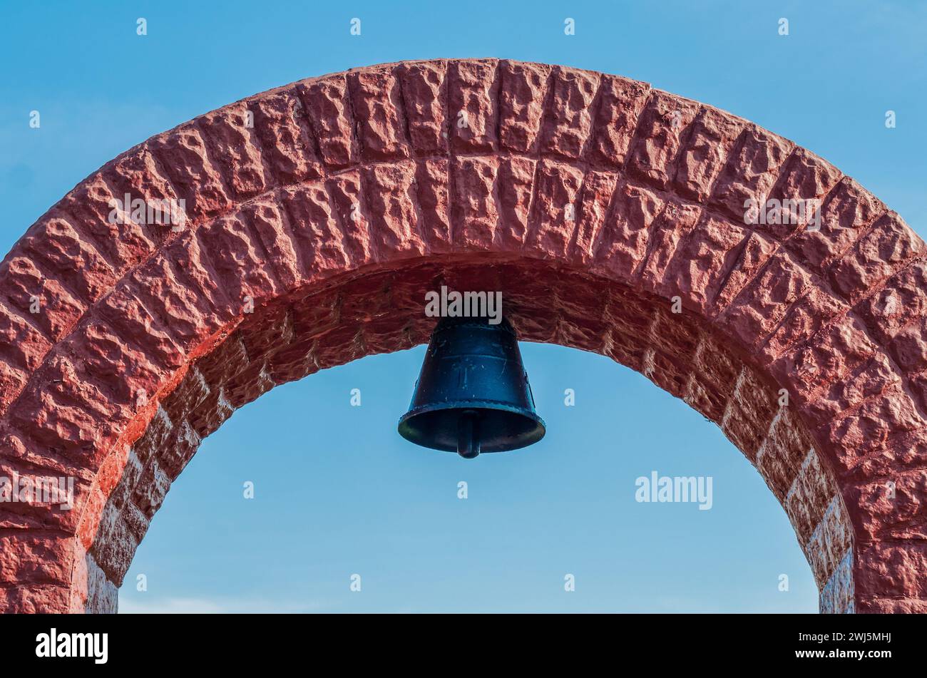Church bell with an arch against the blue sky in Chernobyl Stock Photo ...