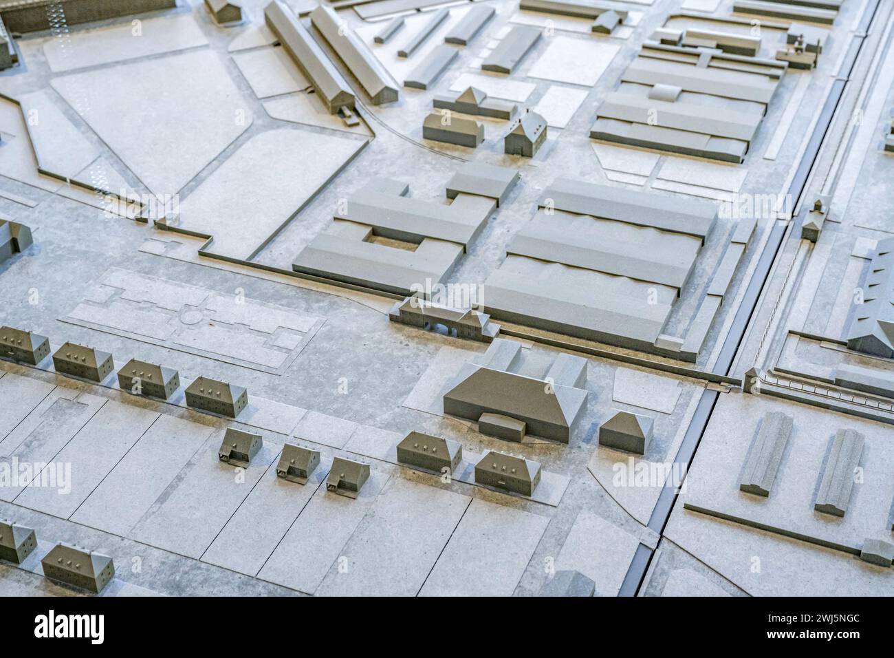 Model of entire Dachau complex at peak of operation in Dachau, Germany ...