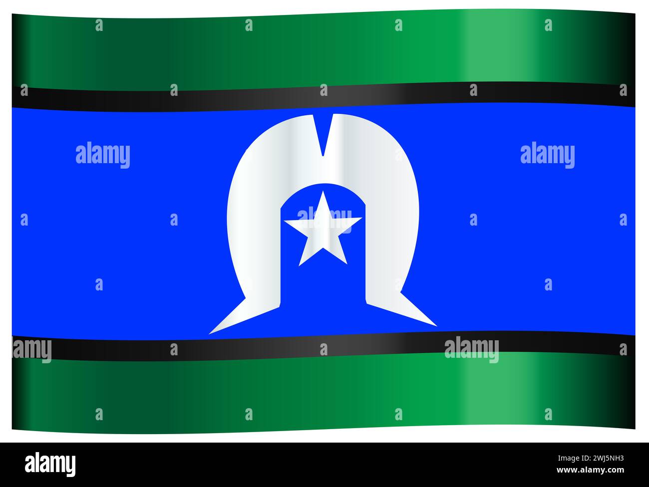 The flag of the Australian Torres Strait Islander with wave Stock Photo ...