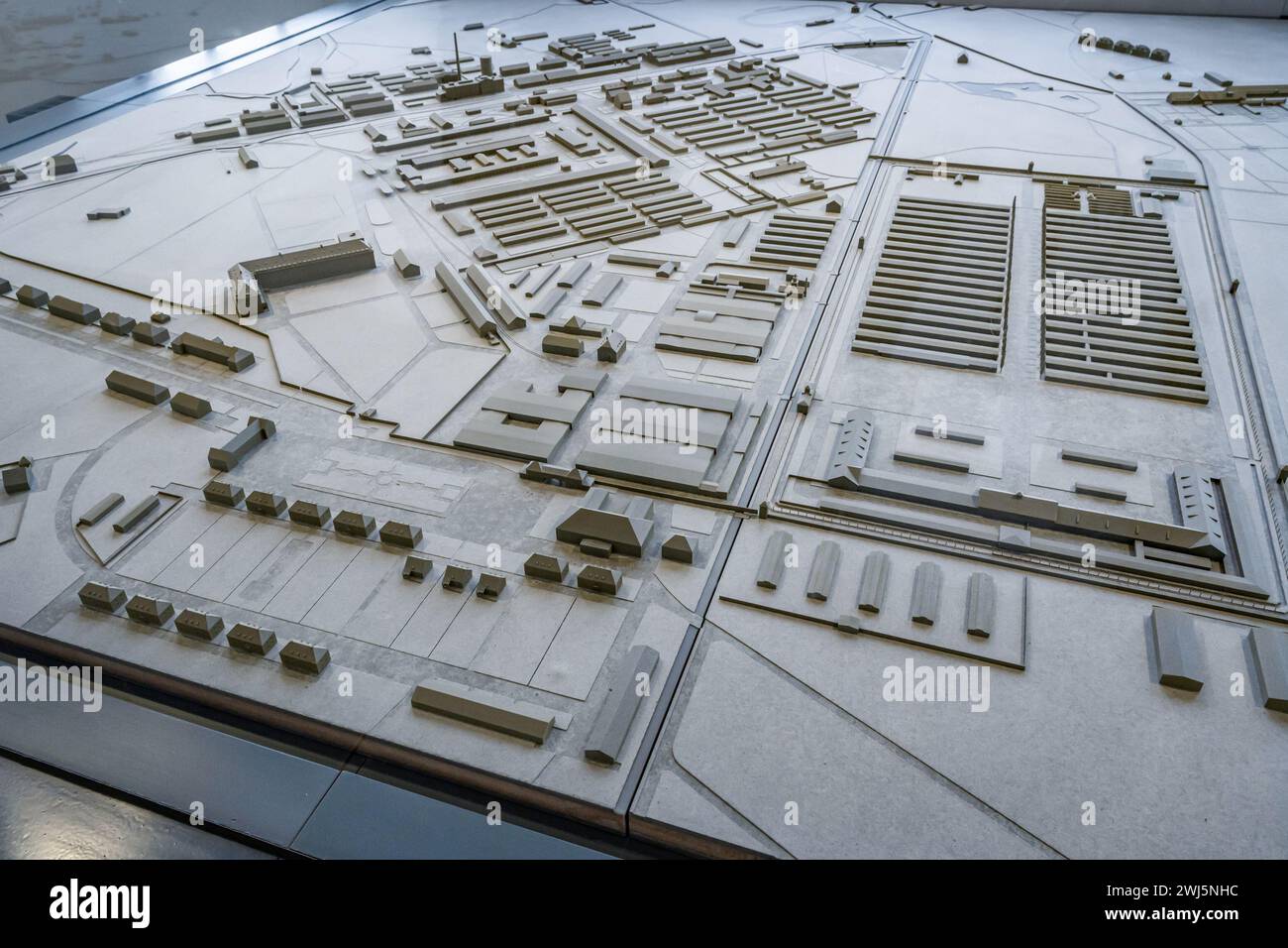 Model of entire Dachau complex at peak of operation in Dachau, Germany ...