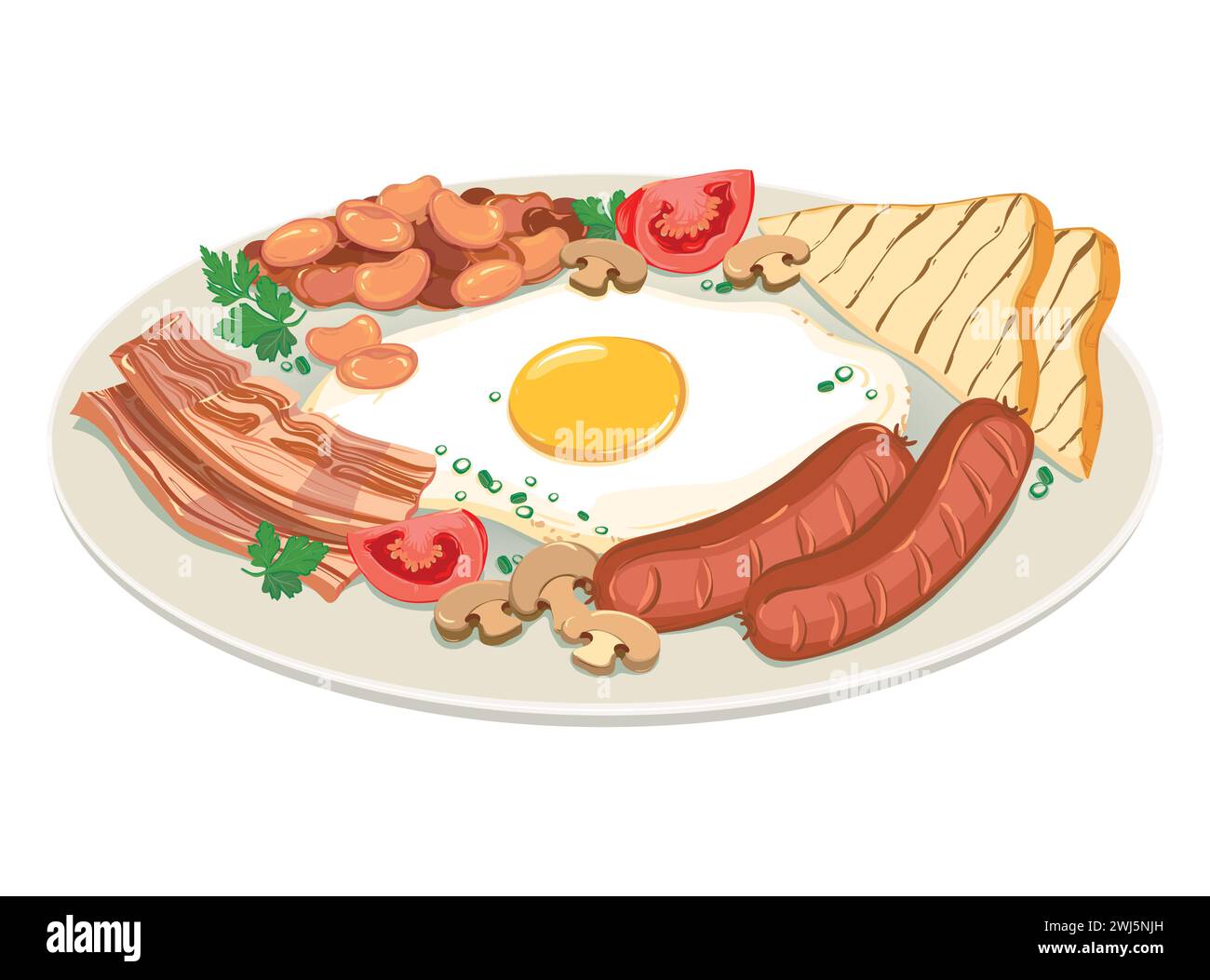 Top view full lunch Stock Vector Images - Alamy