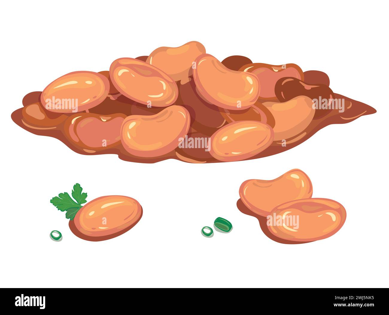 Canned beans in tomato sauce, isolated on a white background. Detailed ...