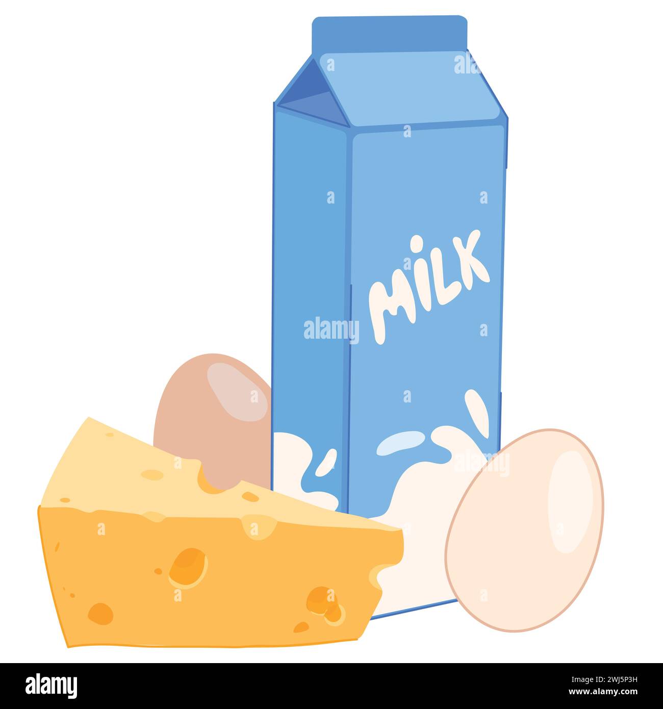 Bottle milk cheese eggs Stock Vector Images - Alamy