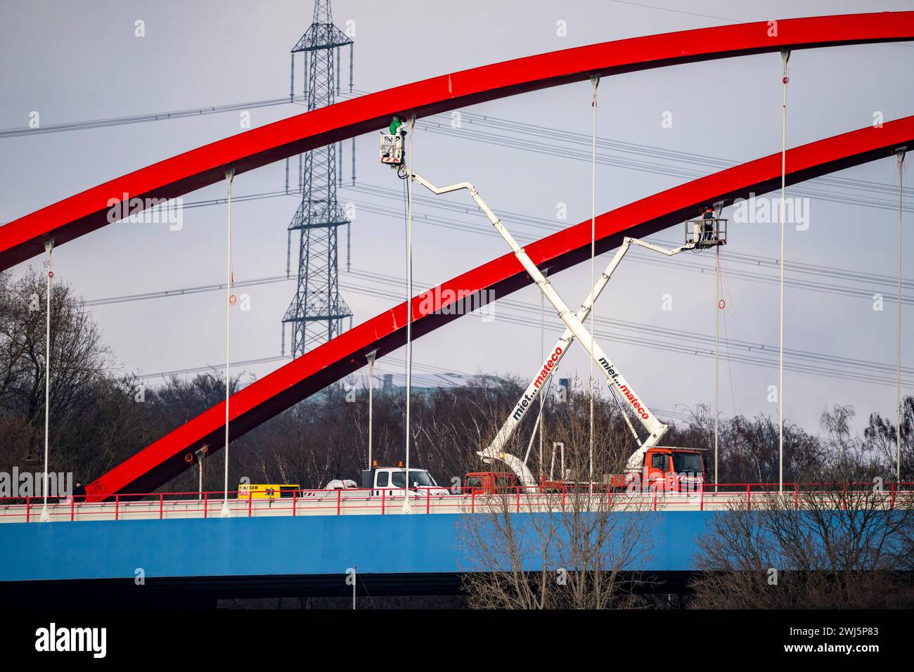 Dilapidated highway bridge A42, over the Rhine-Herne Canal, with ...