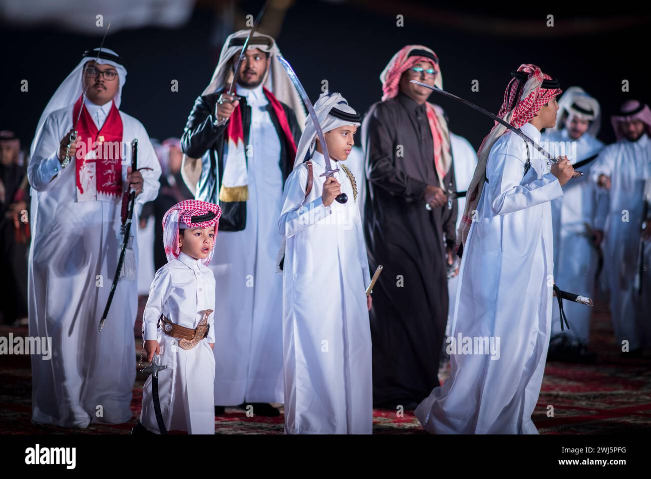 Doha, Qatar, December 18,2017 : The sword dance called the "ardha" at ...