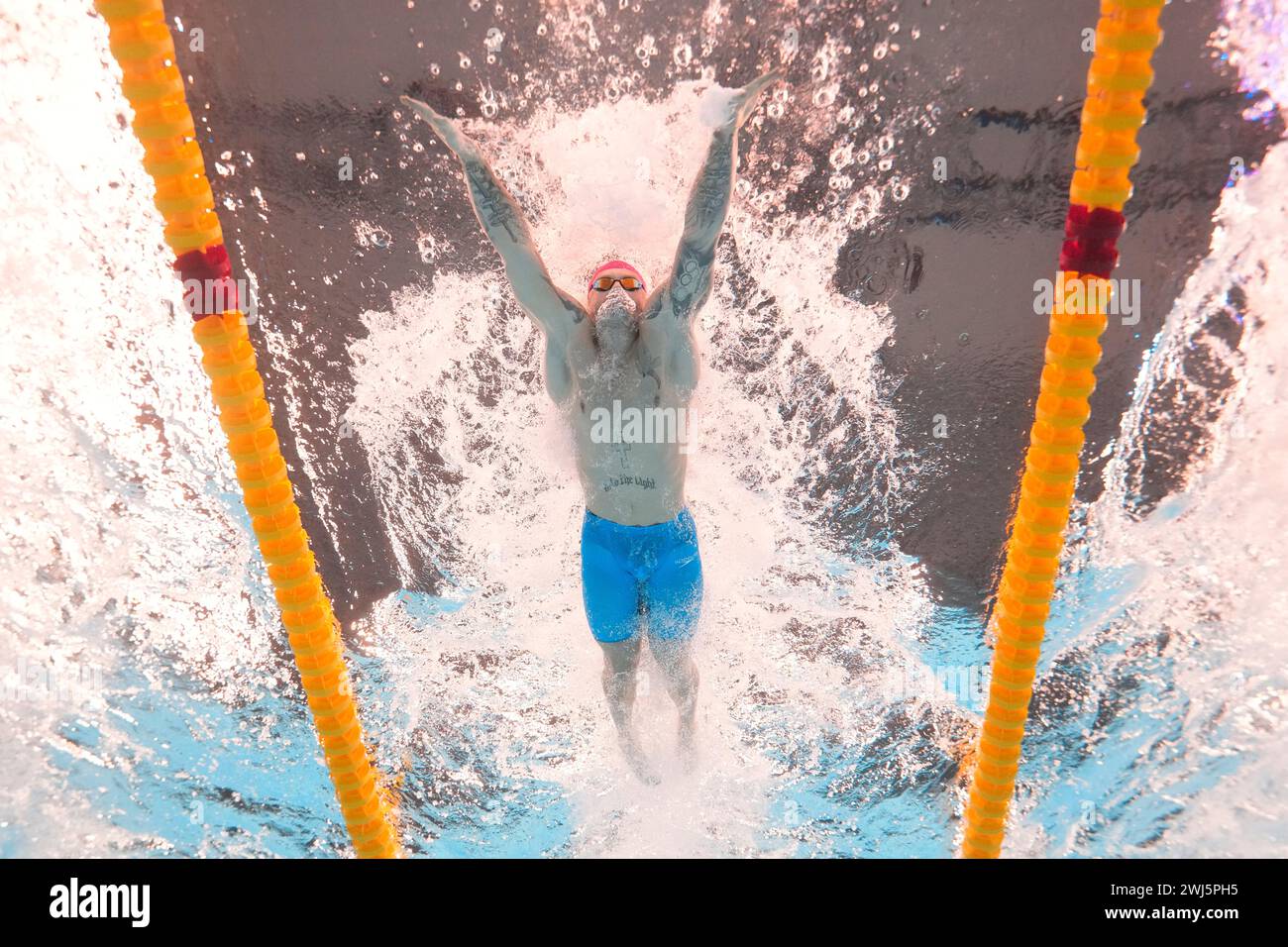 Adam Peaty of Britain competes in the men's 50-meter breaststroke heat ...