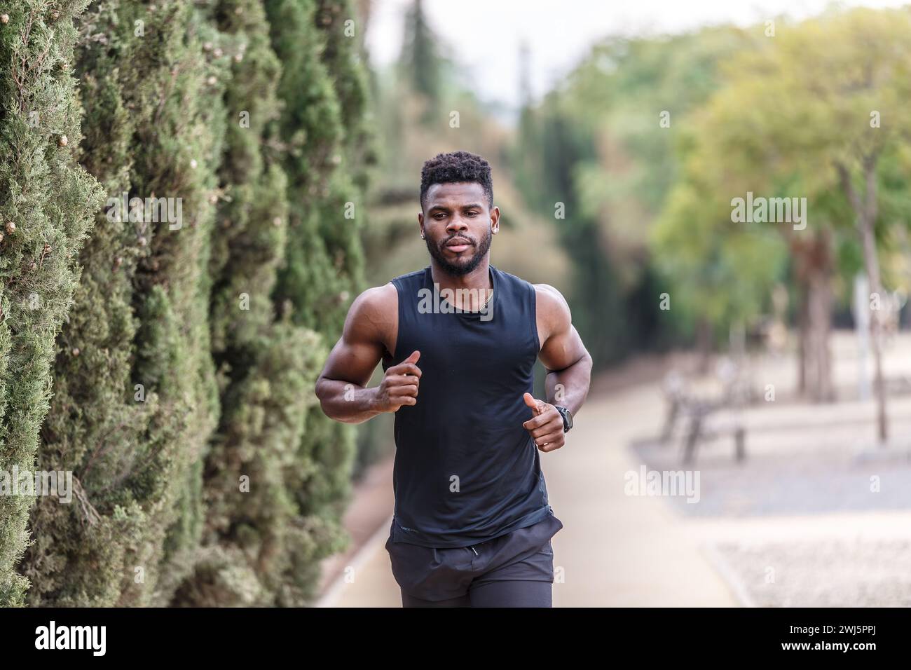 Confident muscular black guy hi-res stock photography and images - Alamy