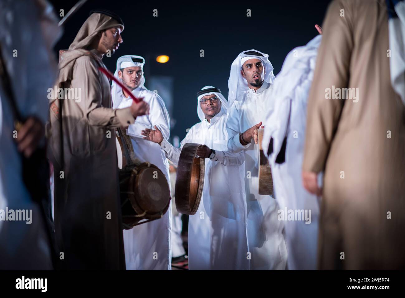Doha, Qatar, December 18,2017 : The sword dance called the "ardha" at ...