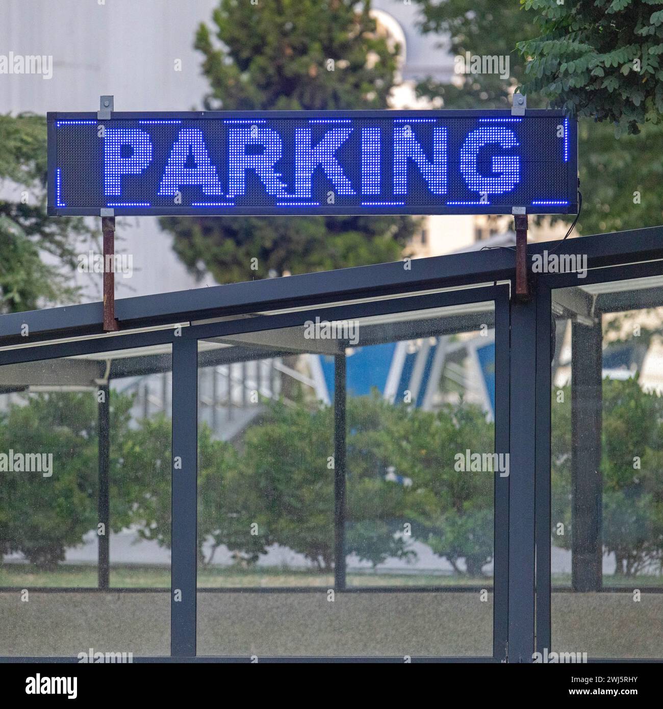 Led Board Electronic Sign Parking at Garage Entrance Stock Photo - Alamy