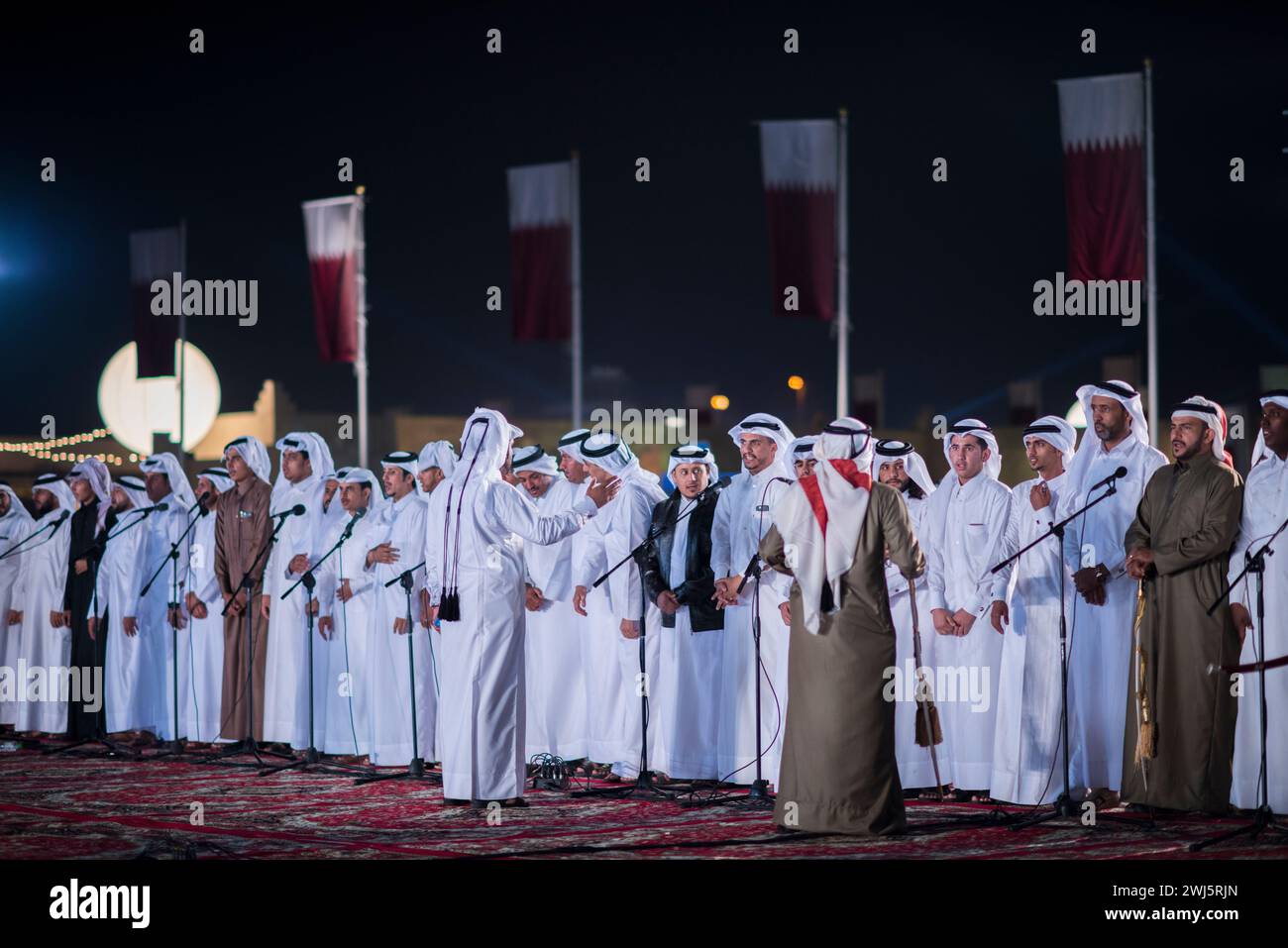 Doha, Qatar, December 18,2017 : The sword dance called the "ardha" at ...