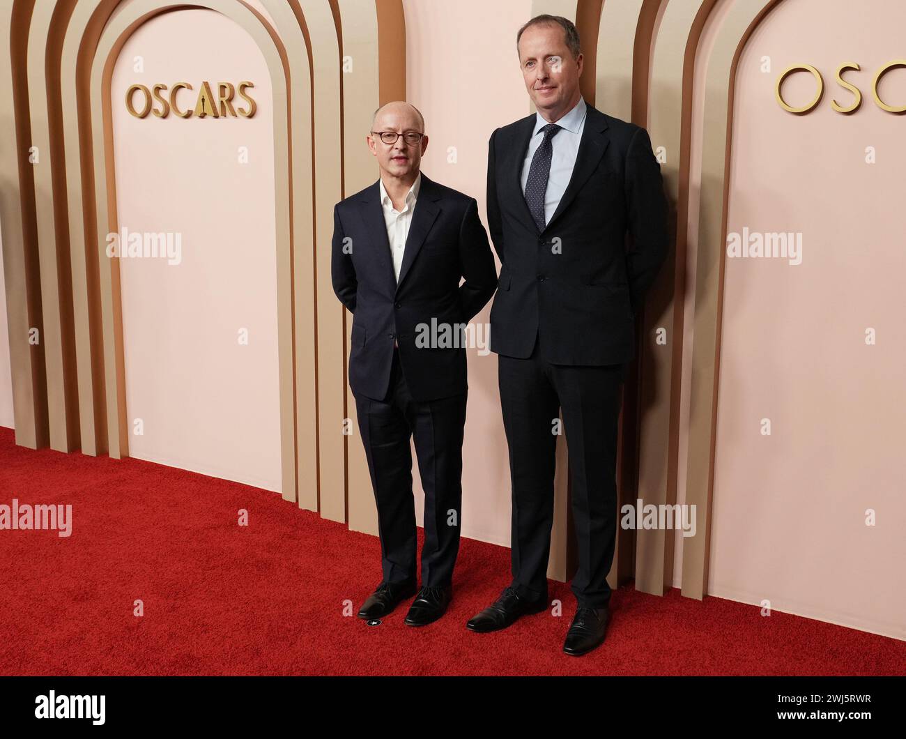 Los Angeles, USA. 12th Feb, 2024. (L-R) Ed Guiney and Andrew Lowe at ...