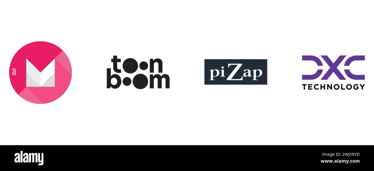 ANDROID MARSHMALLOW, PIZAP, DXC TECHNOLOGY, TOON BOOM. vector icons on ...