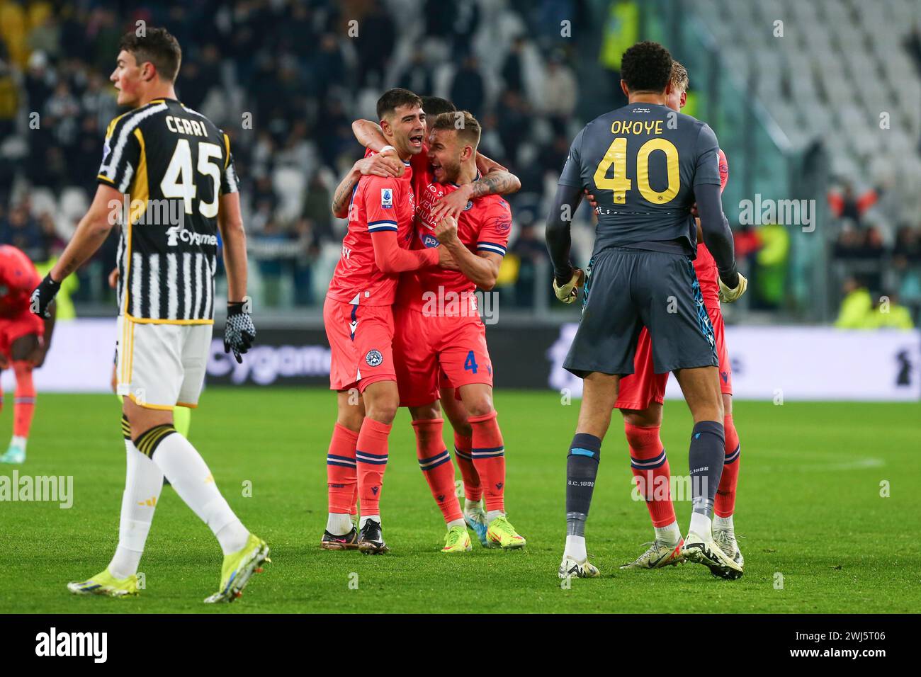 Udinese Calcio players celebrate the victory after the match between ...