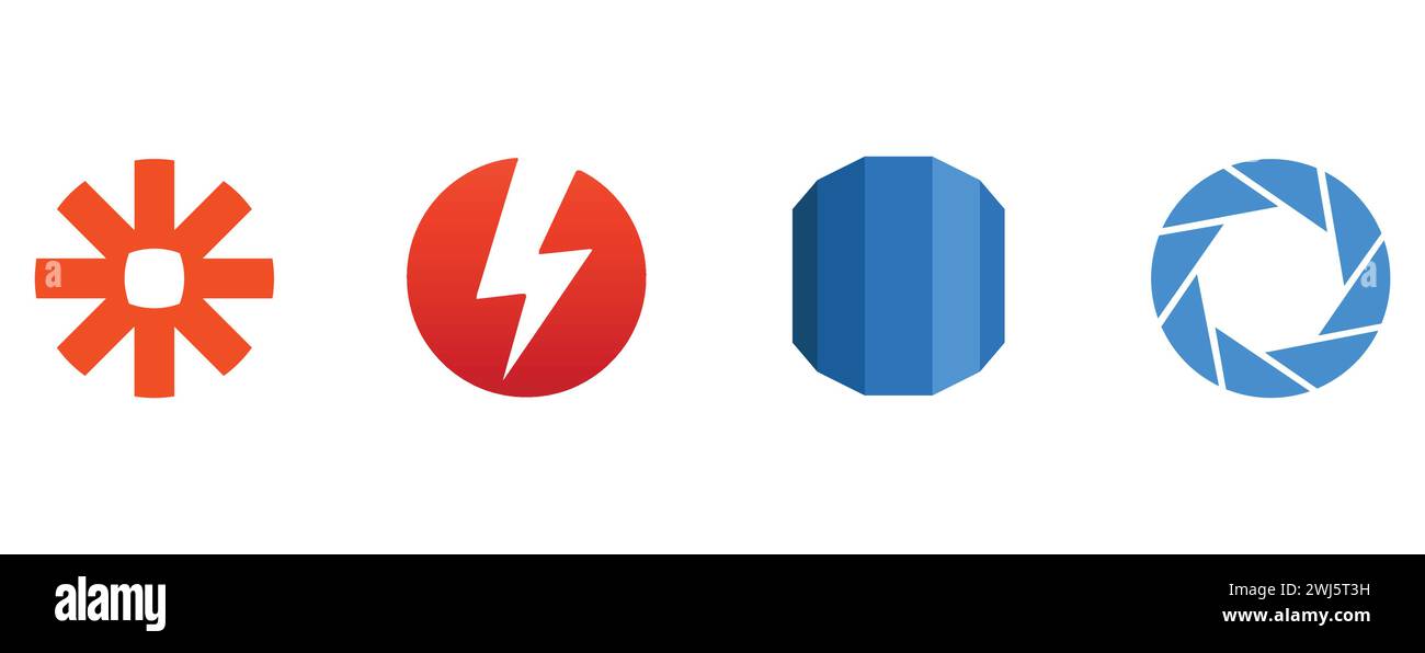 ZAPIER, DAEMON TOOLS PRO, APERTURE SCIENCE, AWS RDS. vector icons on ...