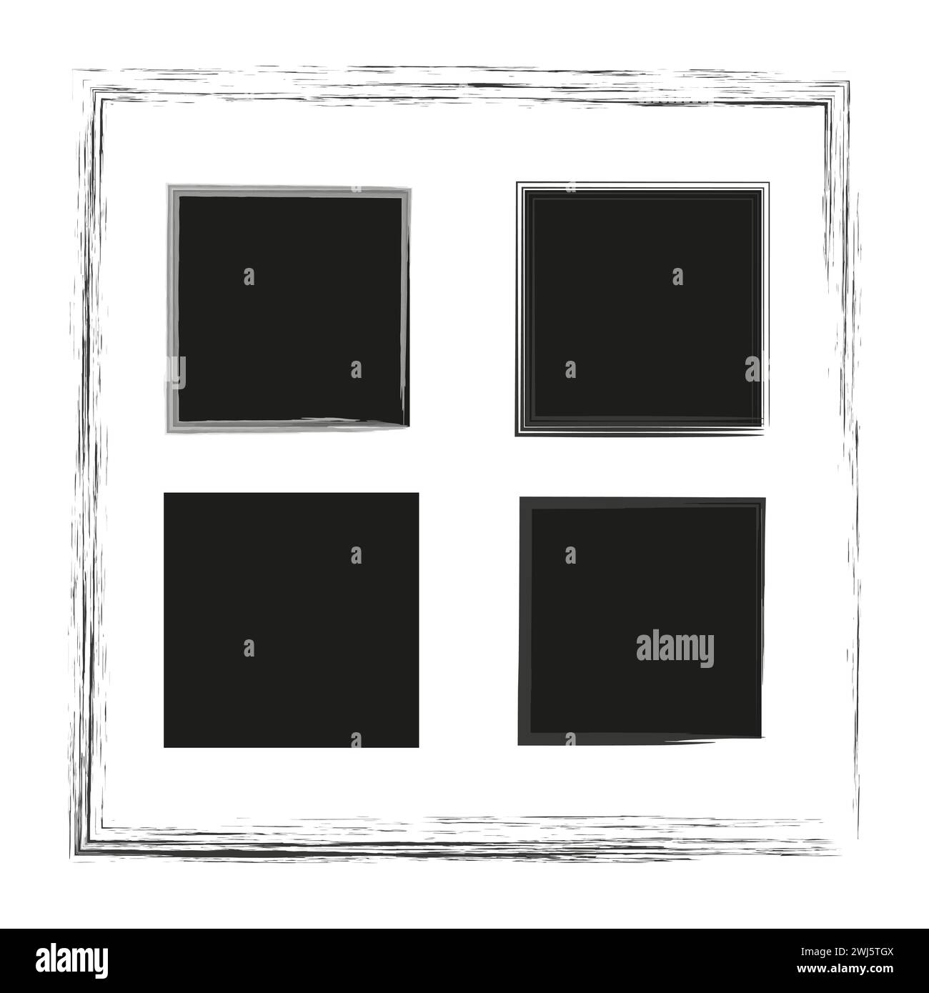 Hand drawn frames. Handdrawn square frame. Vector illustration. EPS 10 ...