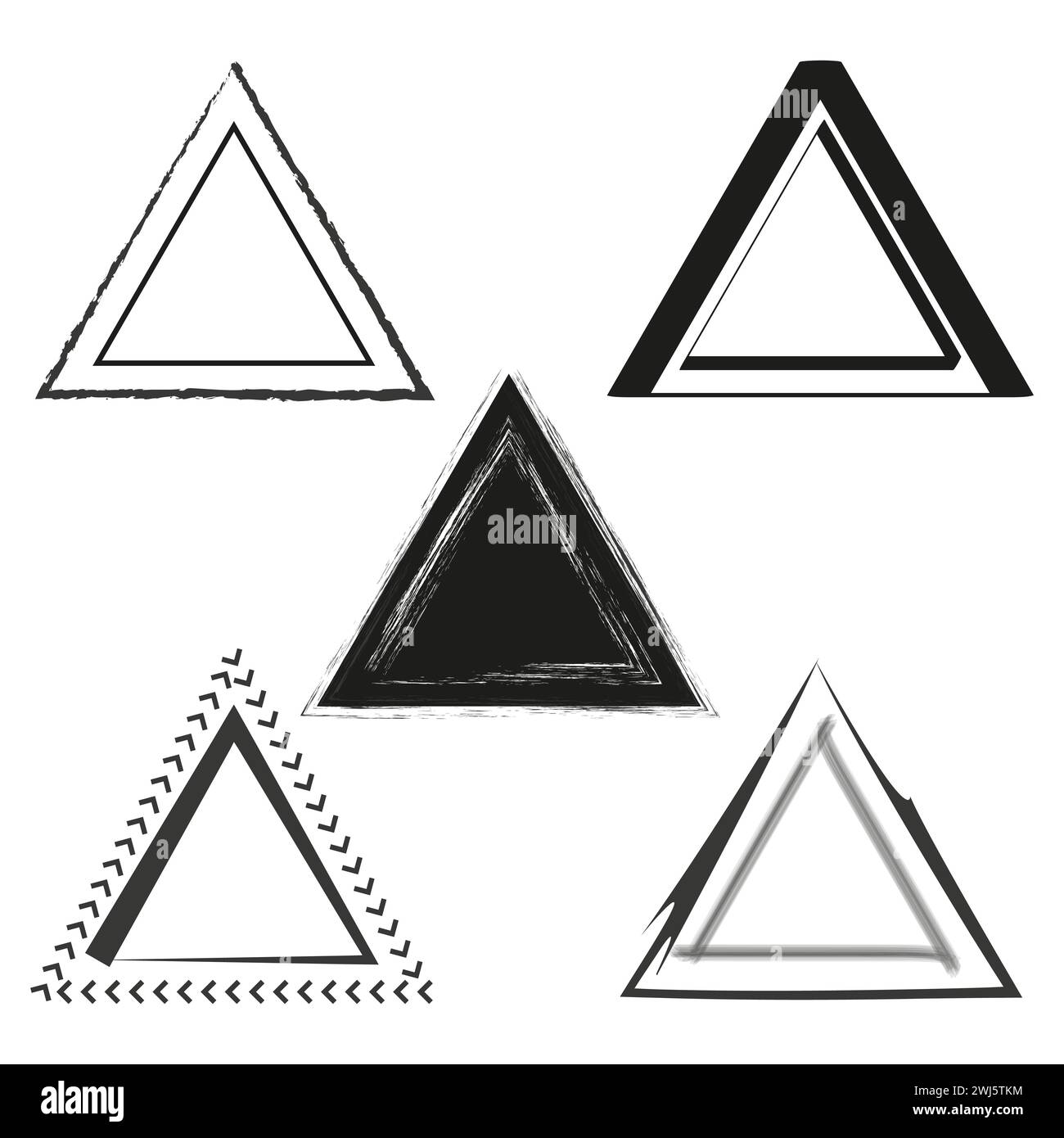 brush triangles. Concept art. Ink paint brush stain. Vector ...